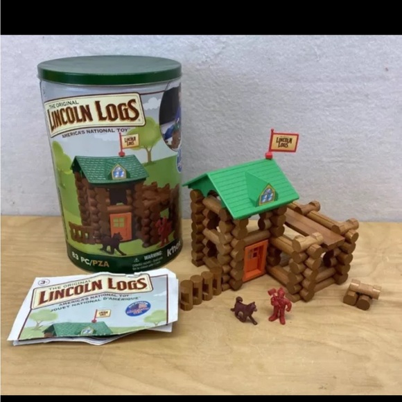 Lincoln Logs | Toys | Knex 27 Lincoln Logs Original Fort Red Pine Toy ...